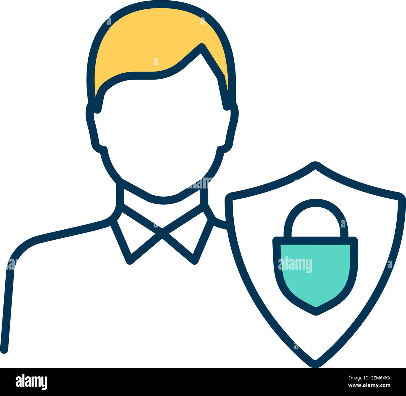 Protected person RGB color icon Stock Vector Image & Art - Alamy