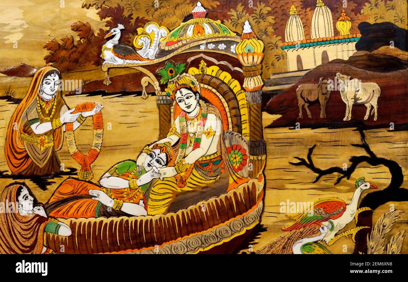 Radha Krishna On Boat