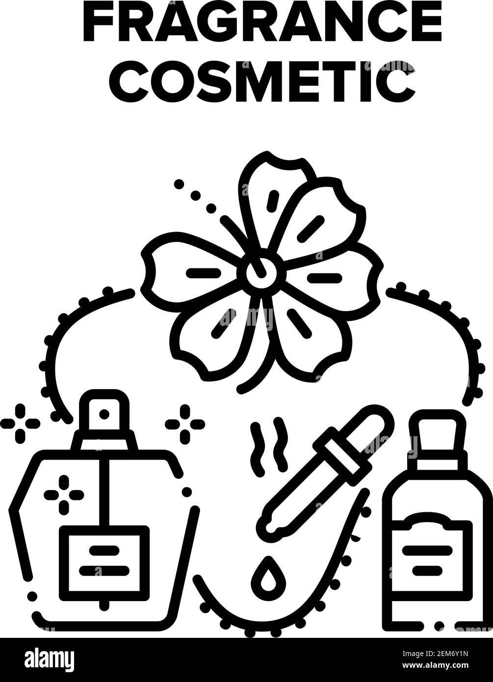 Fragrance Cosmetic Perfume Vector Black Illustrations Stock Vector ...