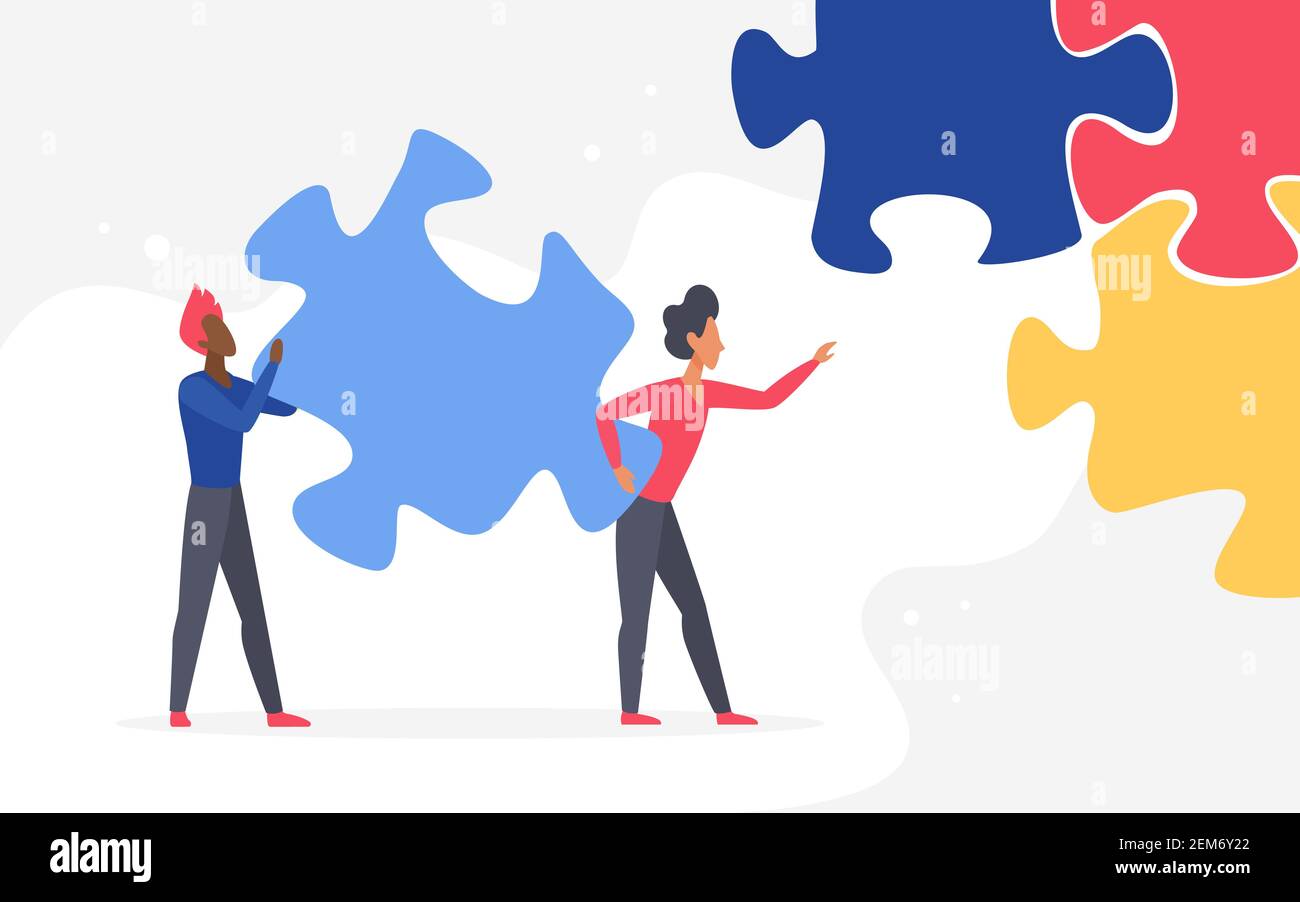 Business process characters teamwork Stock Vector Images - Alamy