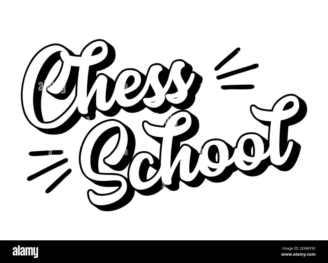Hand sketched CHESS SCHOOL quote as ad, web banner. Lettering for ...