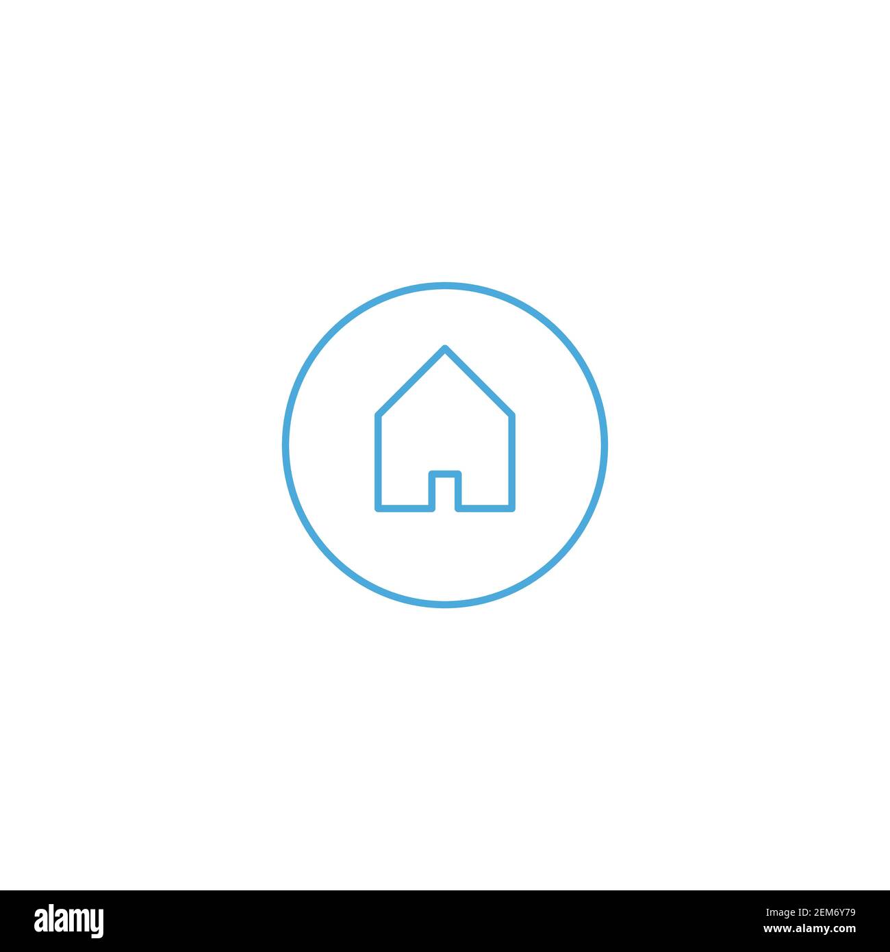 Linear Home circle button, house sign. Stock Vector illustration ...