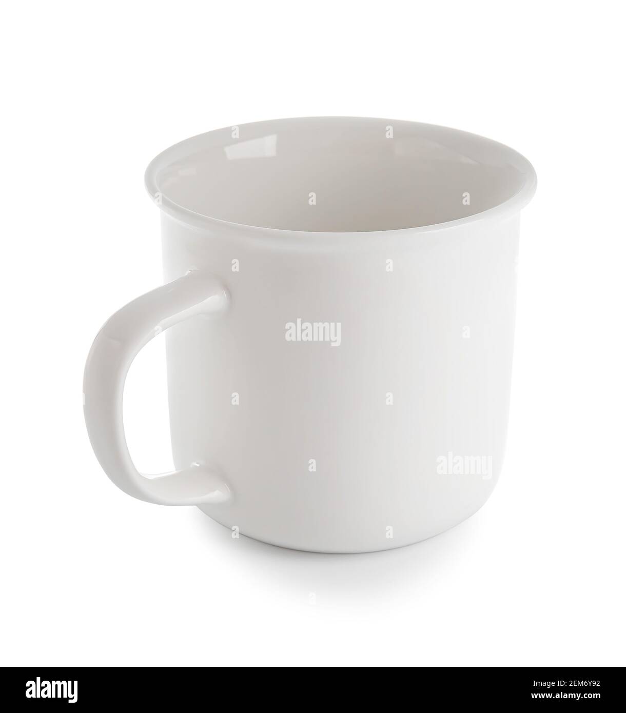 Empty cup on white background Stock Photo - Alamy