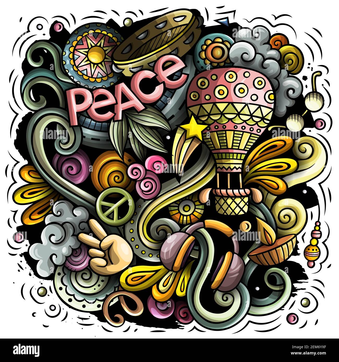 Hippie hand drawn vector doodles illustration Stock Vector Image & Art ... Hippie hand drawn vector doodles illustration Stock Vector Image & Art ...