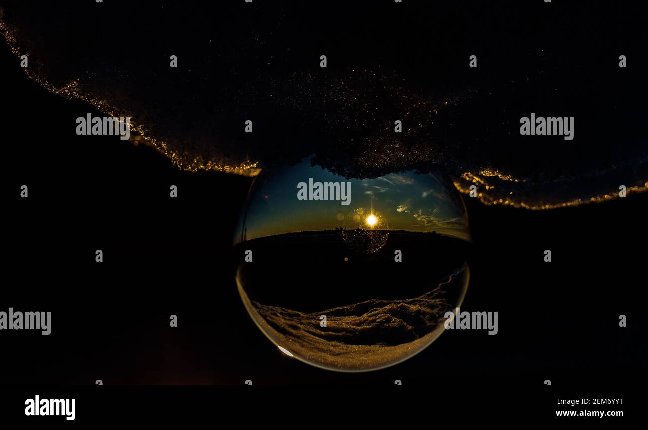Sunset Through the Lens Stock Photo - Alamy
