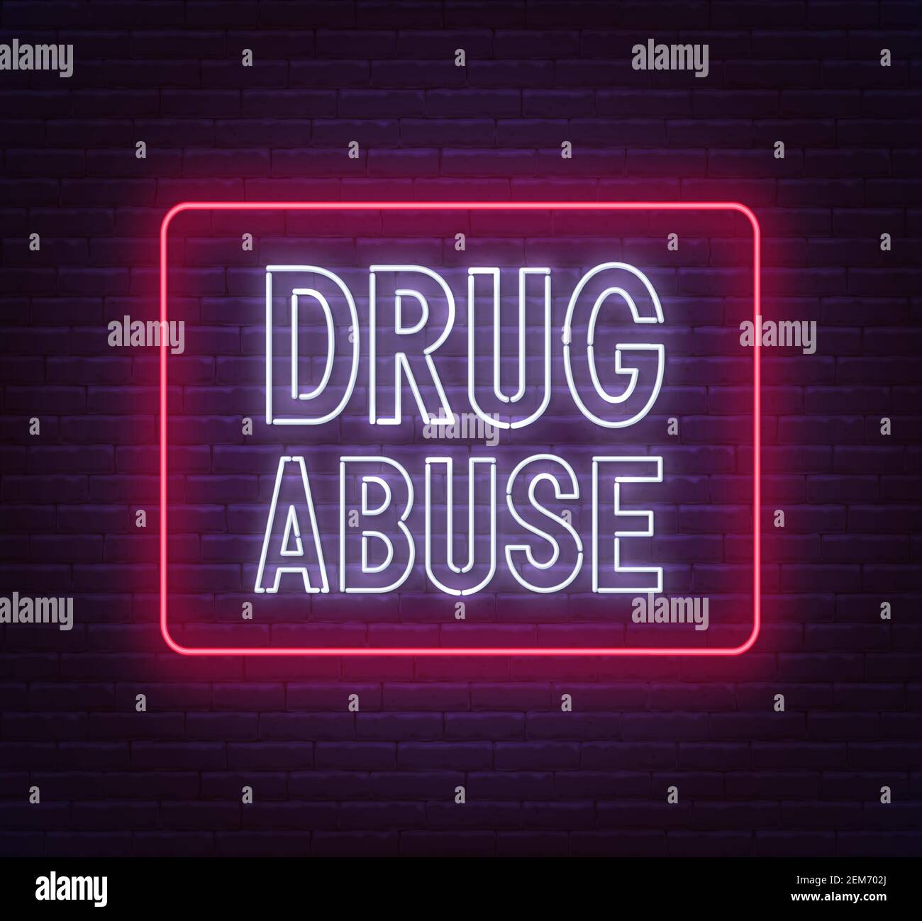 Drug abuse neon sign on brick wall background Stock Vector Image & Art ...