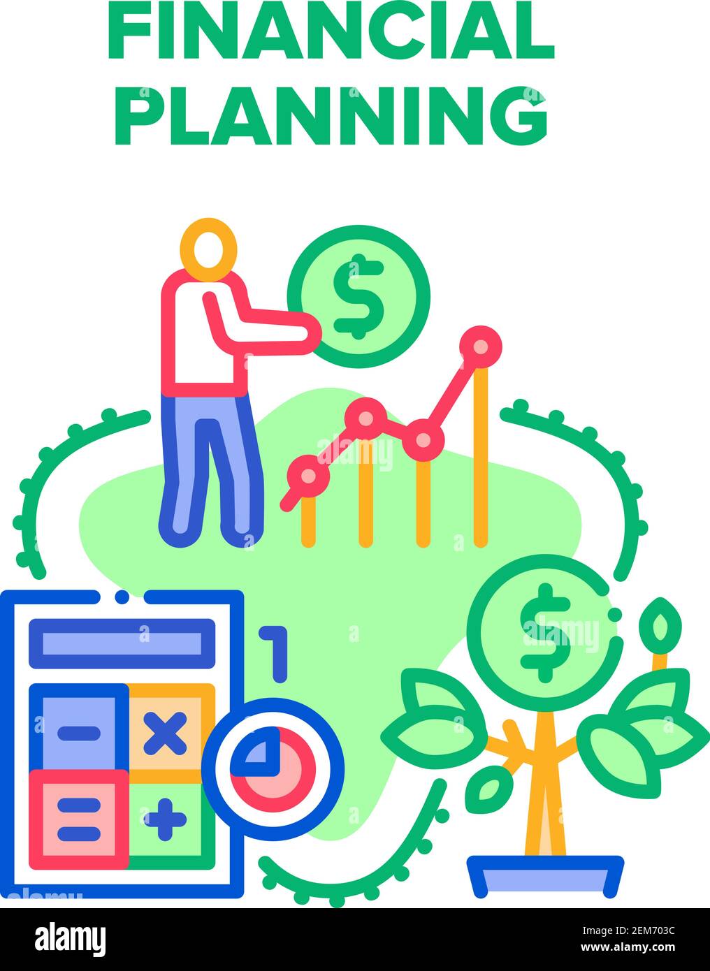 Financial Planning Economy Vector Concept Color Stock Vector Image ...