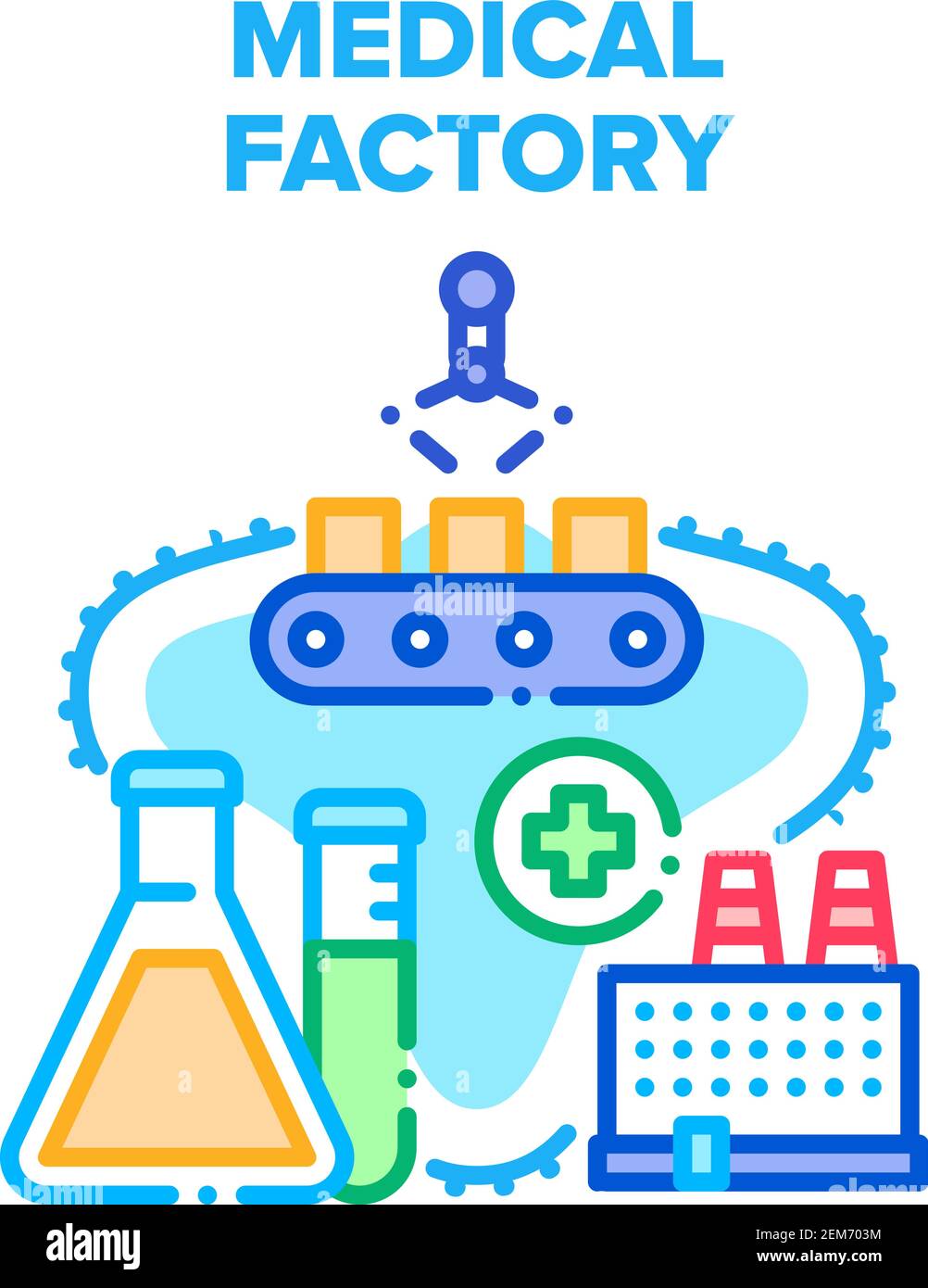 Medical Factory Vector Concept Color Illustration Stock Vector Image ...