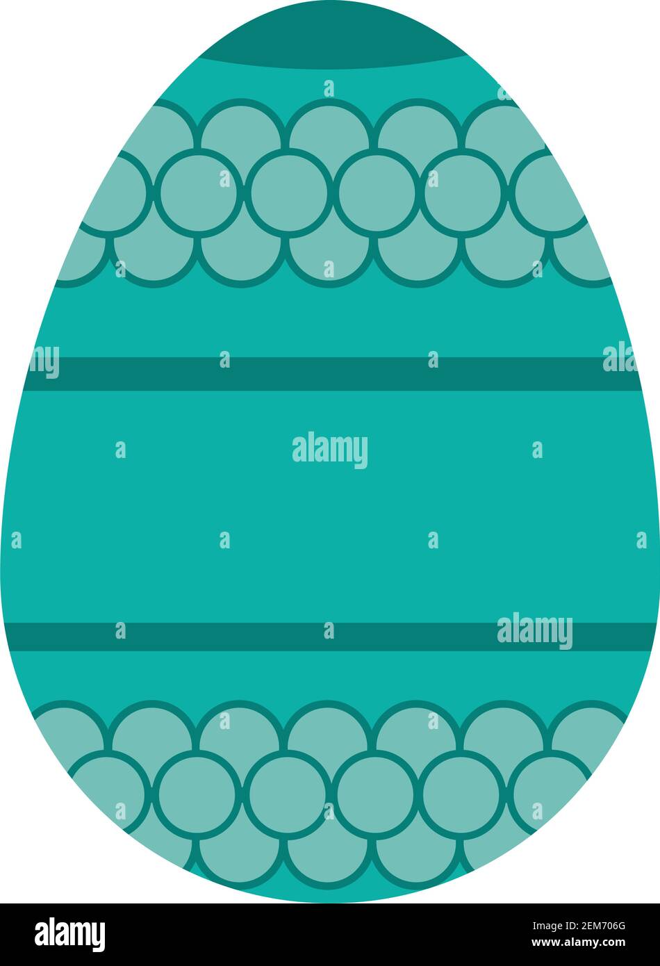 turquoise easter egg icon over white background, colorful design ...