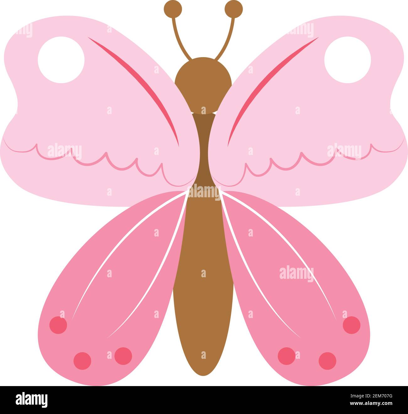 pink butterfly icon over white background, colorful design, vector ...