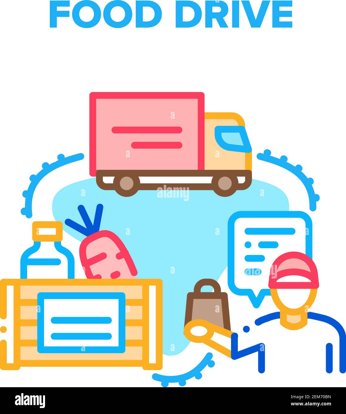 Food Drive Box Vector Concept Color Illustration Stock Vector Image ...