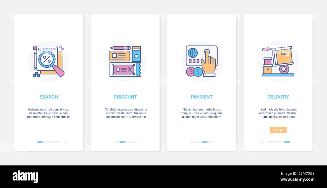 Online shopping profit technology vector illustration. UX, UI ...