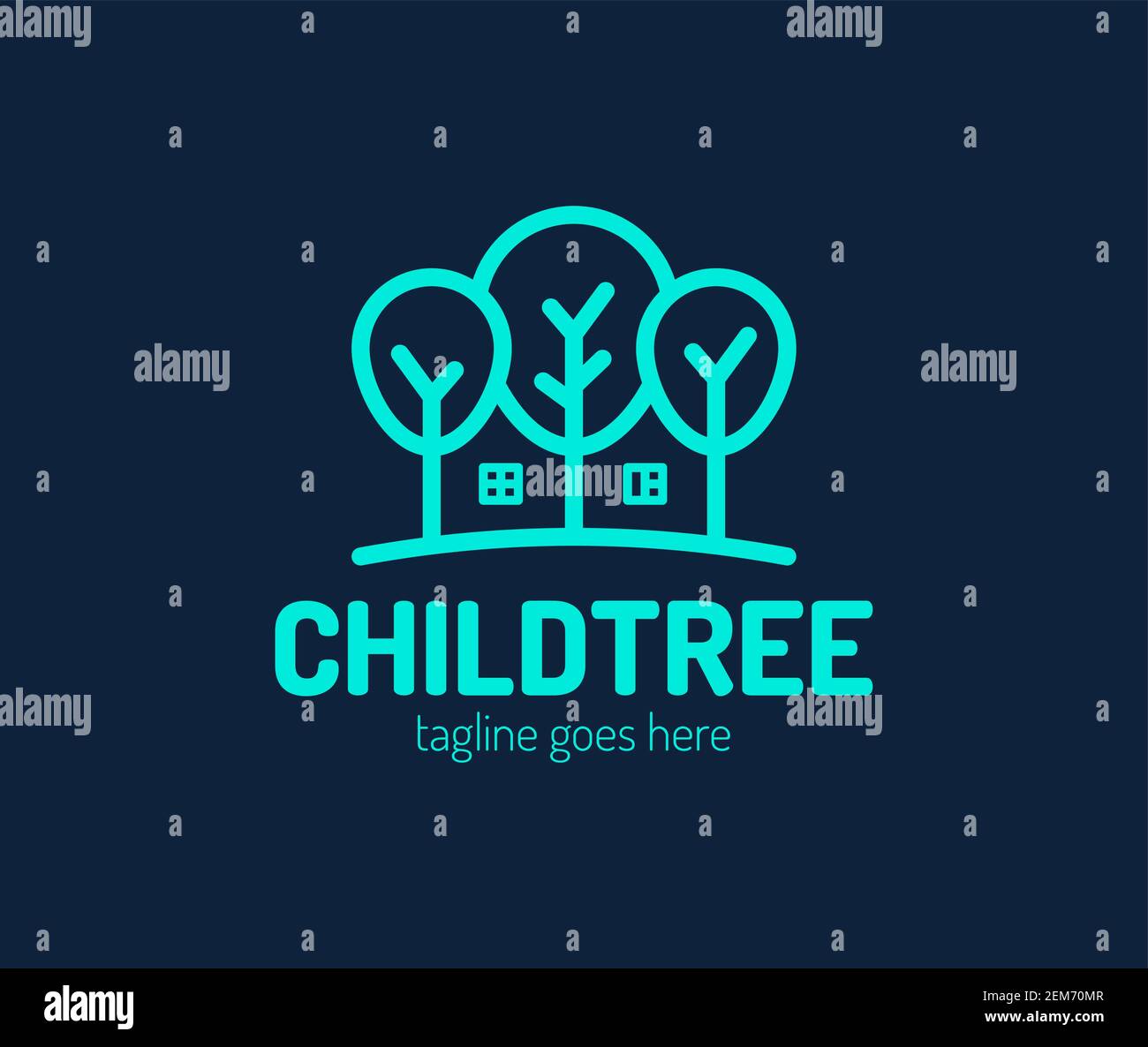 Trees With home in negative space vector Logo Design. Home And Tree ...