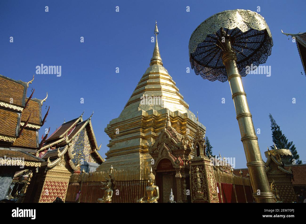 Asia,Thailand, Chiang Mai, Wat Doi Suthep Buddhist temple,thee Central ...