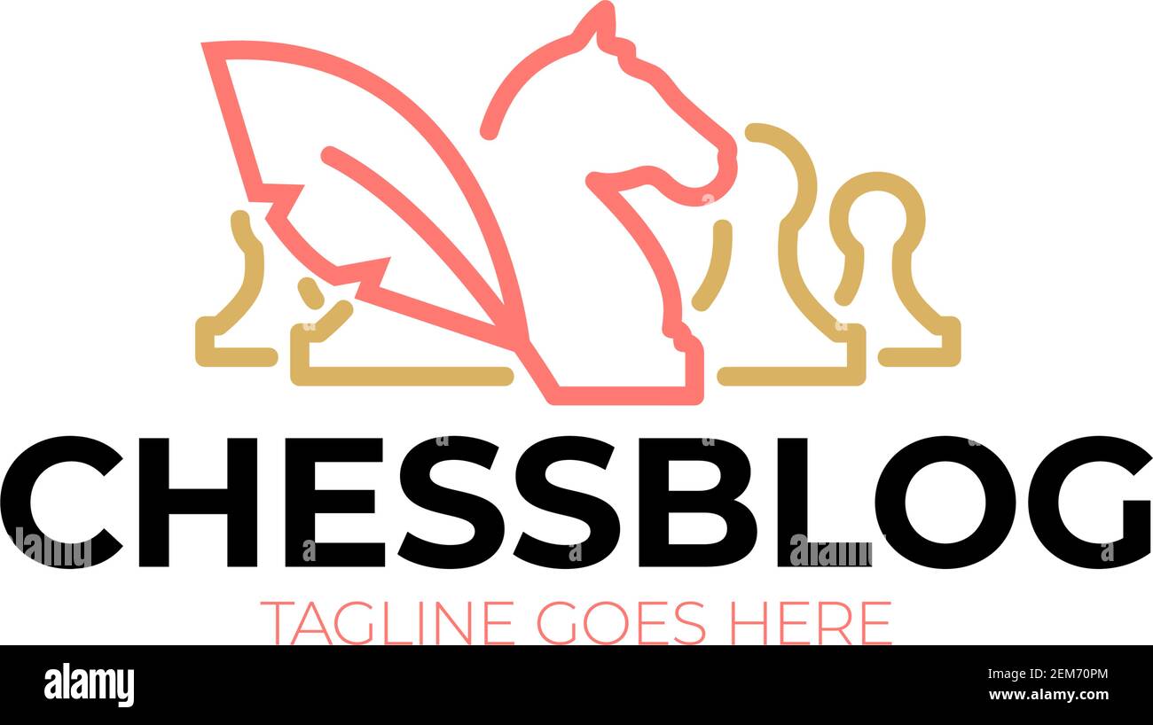 Chess blog vector logo. Vintage classic badge emblem chess club, chess ...