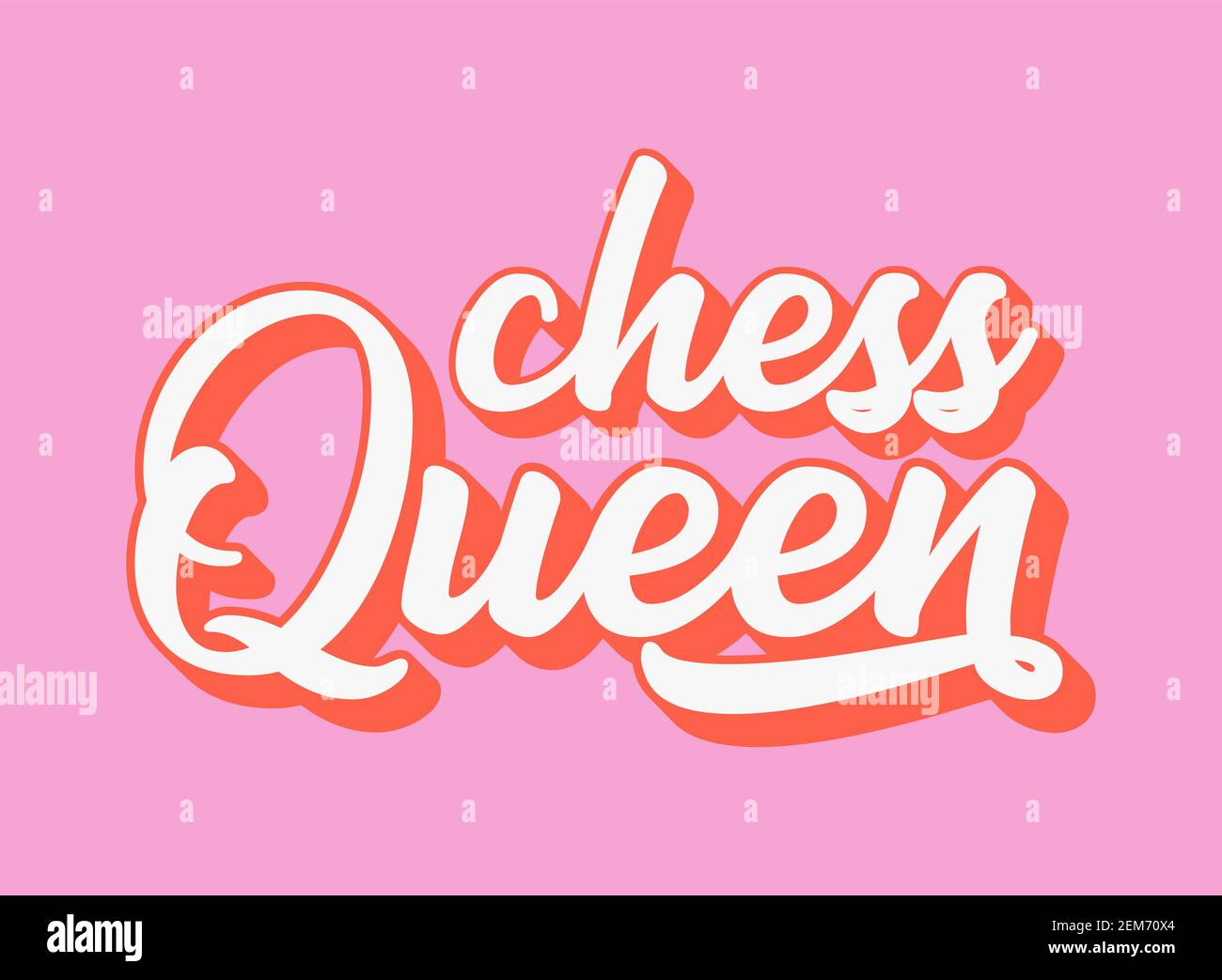 Hand sketched CHESS QUEEN quote as ad, web banner. Lettering for poster ...