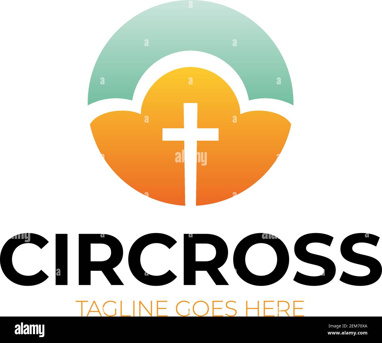 Church logo modern vector graphic template. Heaven or cloud church ...