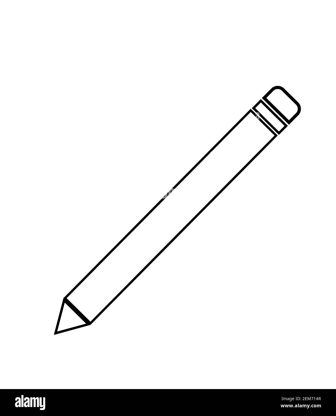 pencil outline icon on white background. pencil sign Stock Photo - Alamy