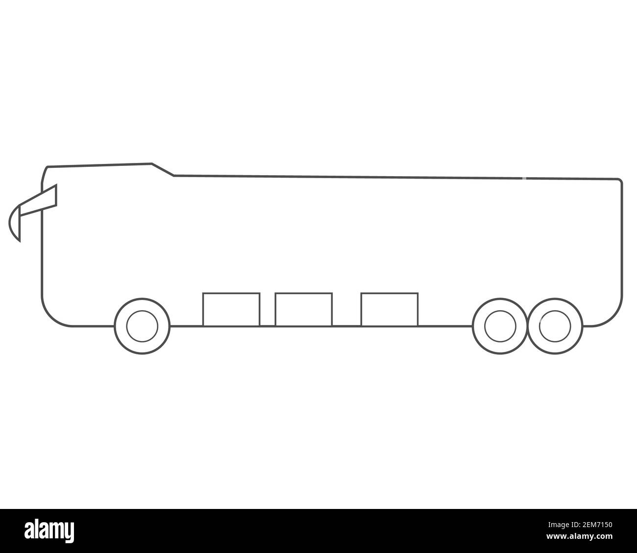 bus outline icon on white background. retro bus sign. transportation ...
