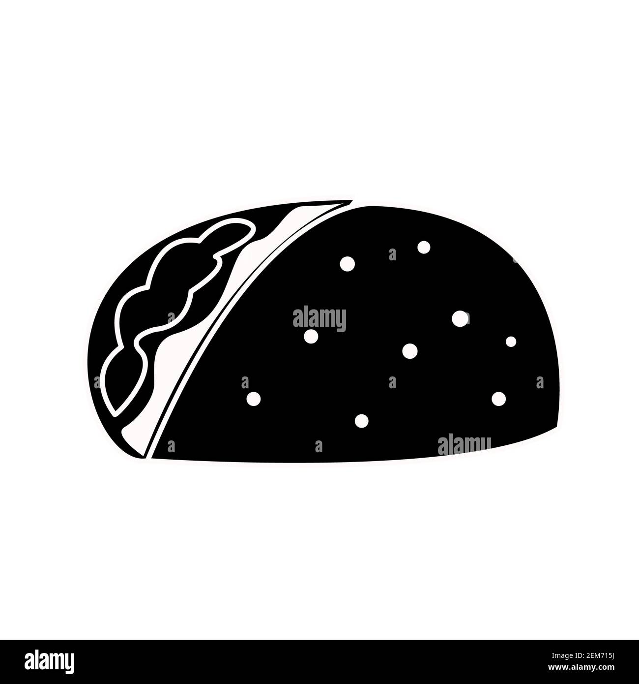 tacos icon on white background. street fast food sign. taco with ...