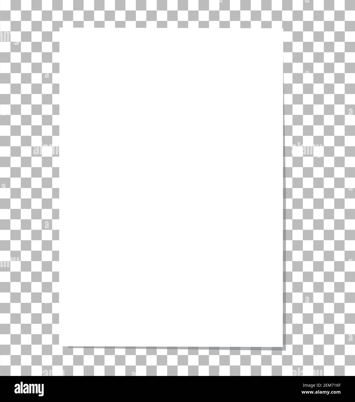 white empty paper sheet with shadow on transparent background. blank ...