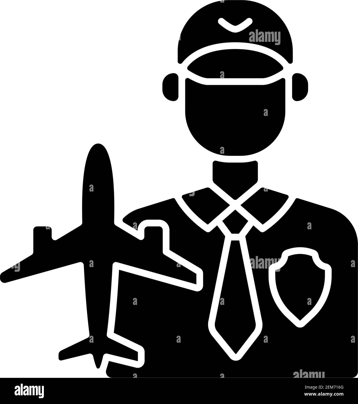 Aviation security black glyph icon Stock Vector Image & Art - Alamy