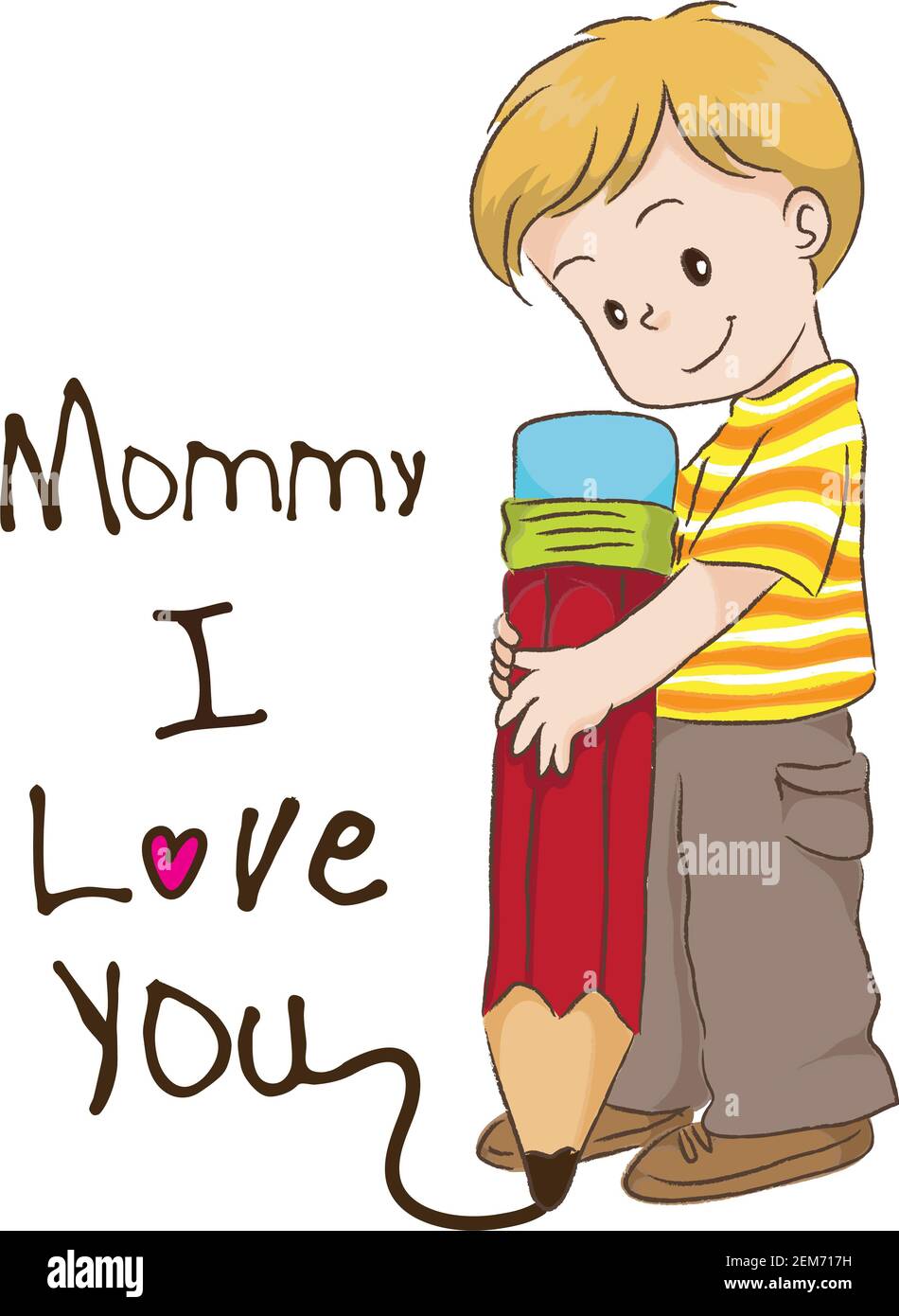 Vector cartoon mothers day card hi-res stock photography and images - Alamy