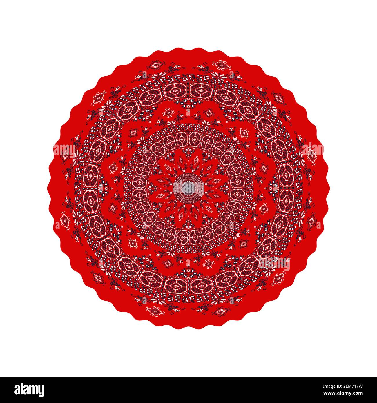 Traditional Romanian round decorative element, vector template Stock ...