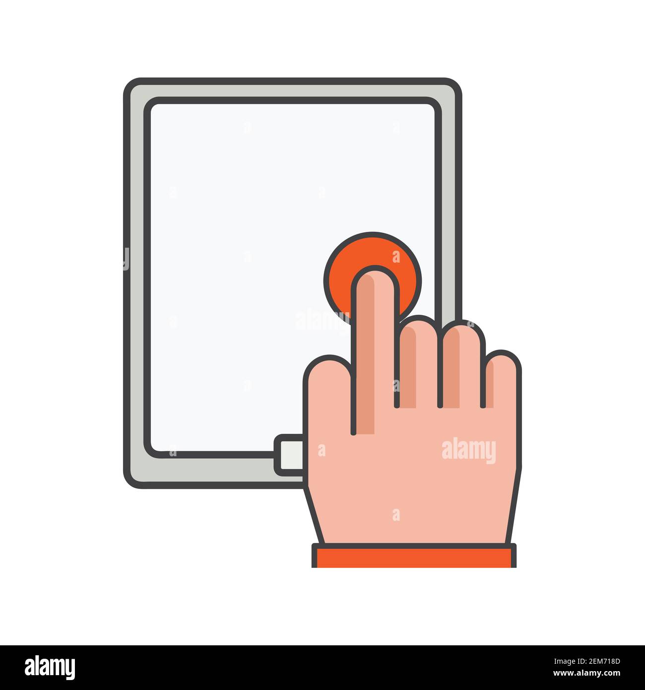 finger clicking on smartphone. mobile conection illustration. Flat ...