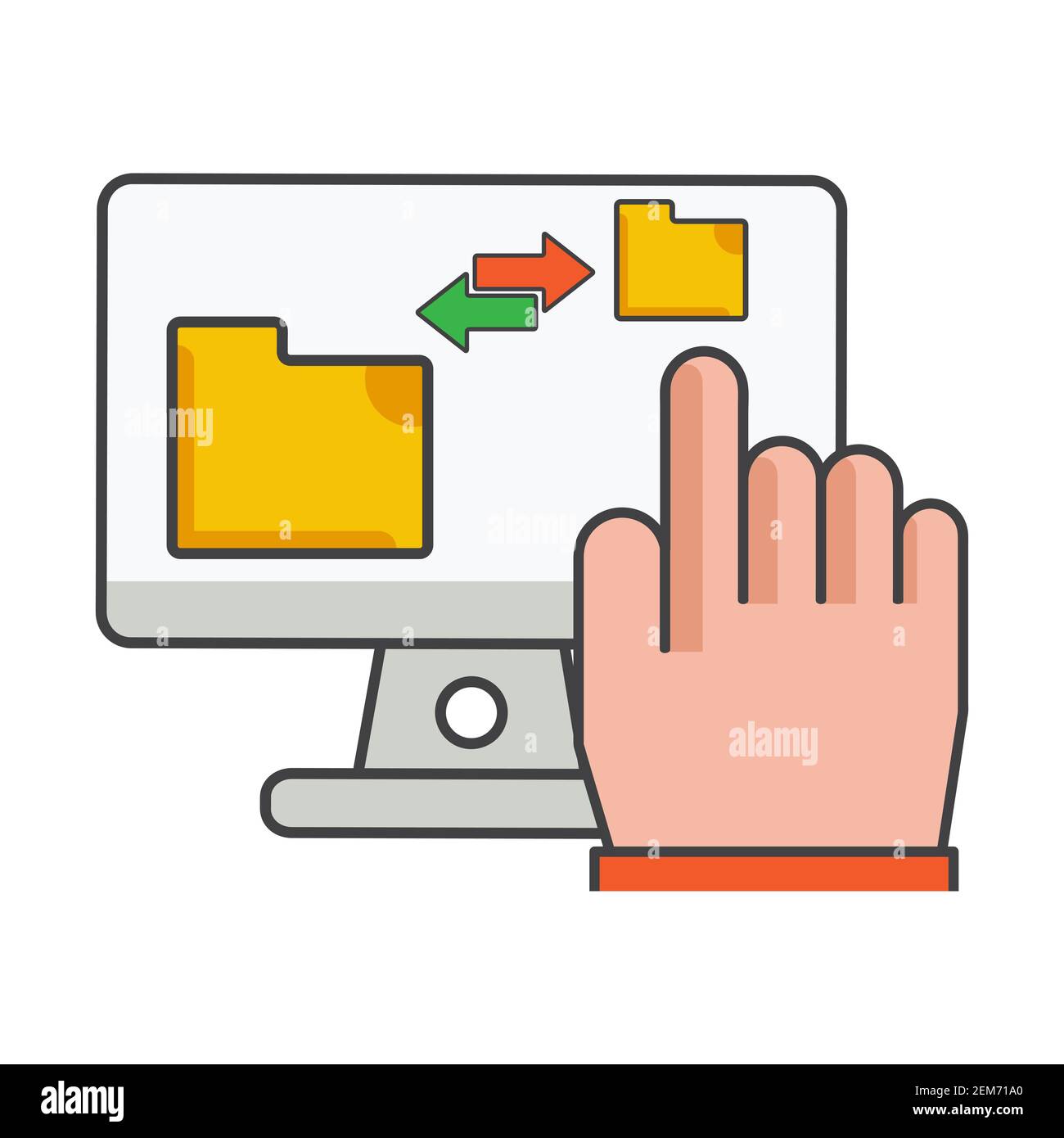 file folder transfer icon. ffile folder transfer illustration. Flat ...