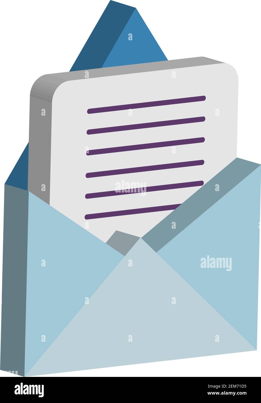 isometric open envelope design, Message email mail and letter theme ...