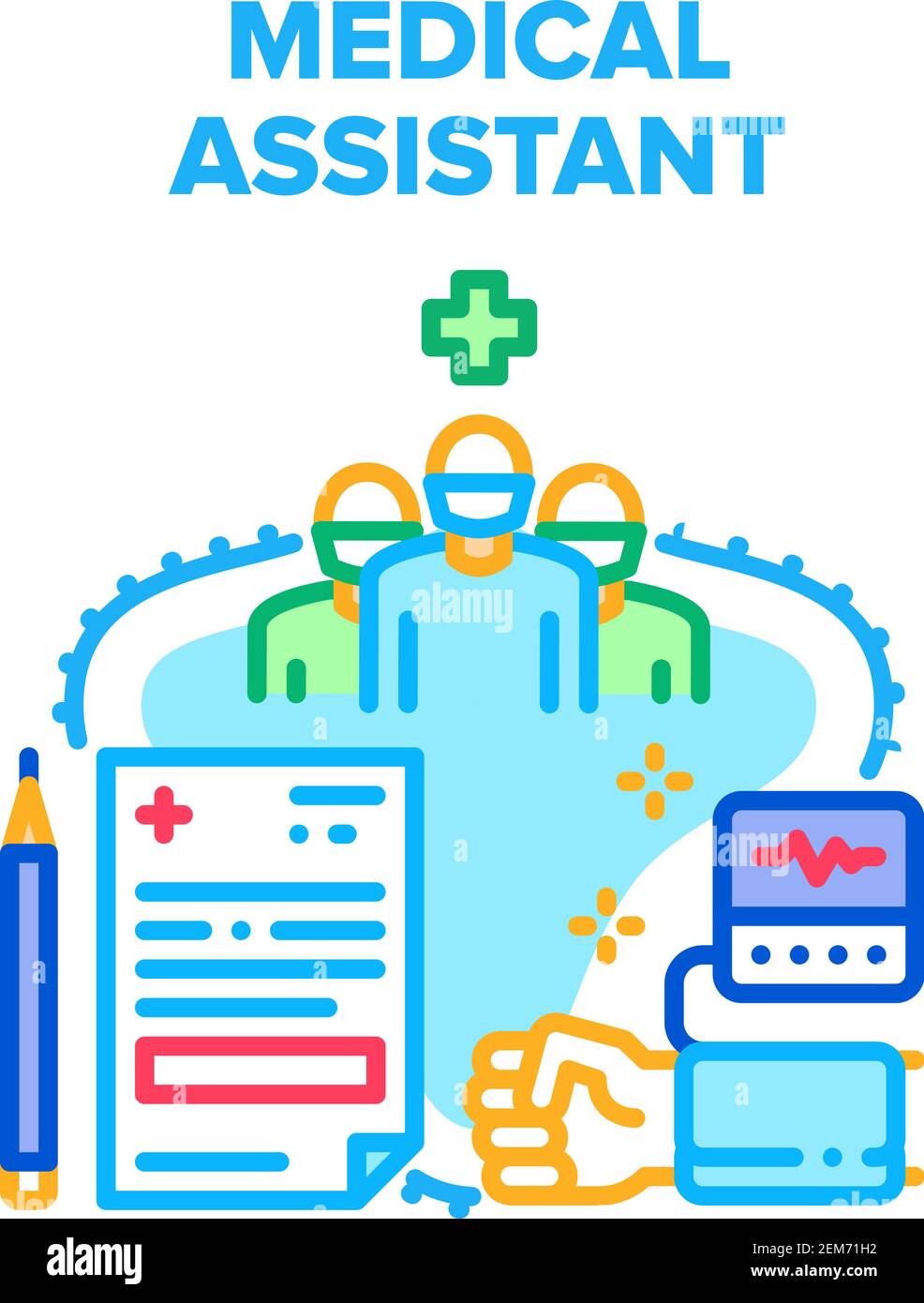 Medical Assistant Help Vector Concept Color Stock Vector Image & Art ...