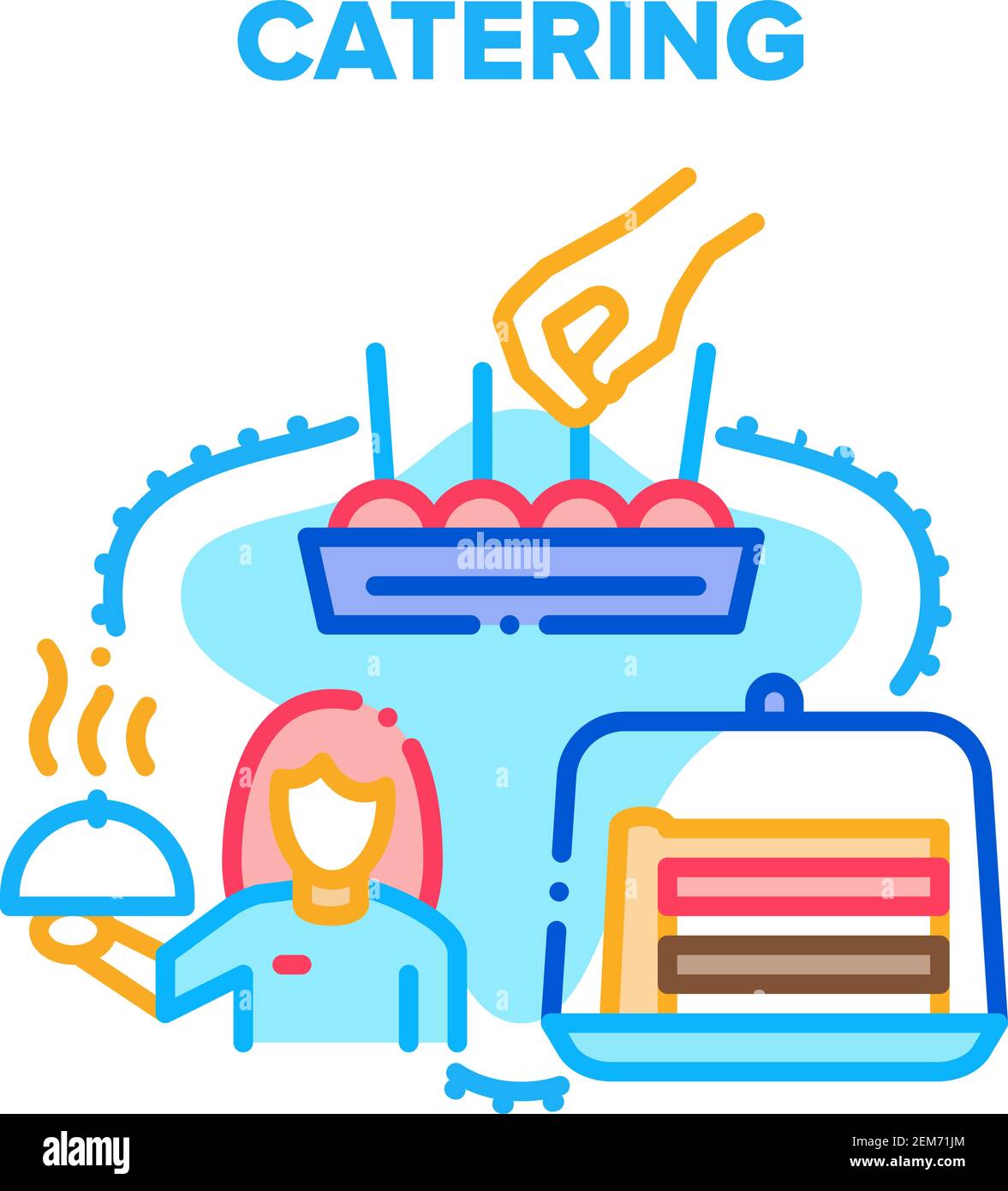 Catering Service Vector Concept Color Illustration Stock Vector Image ...