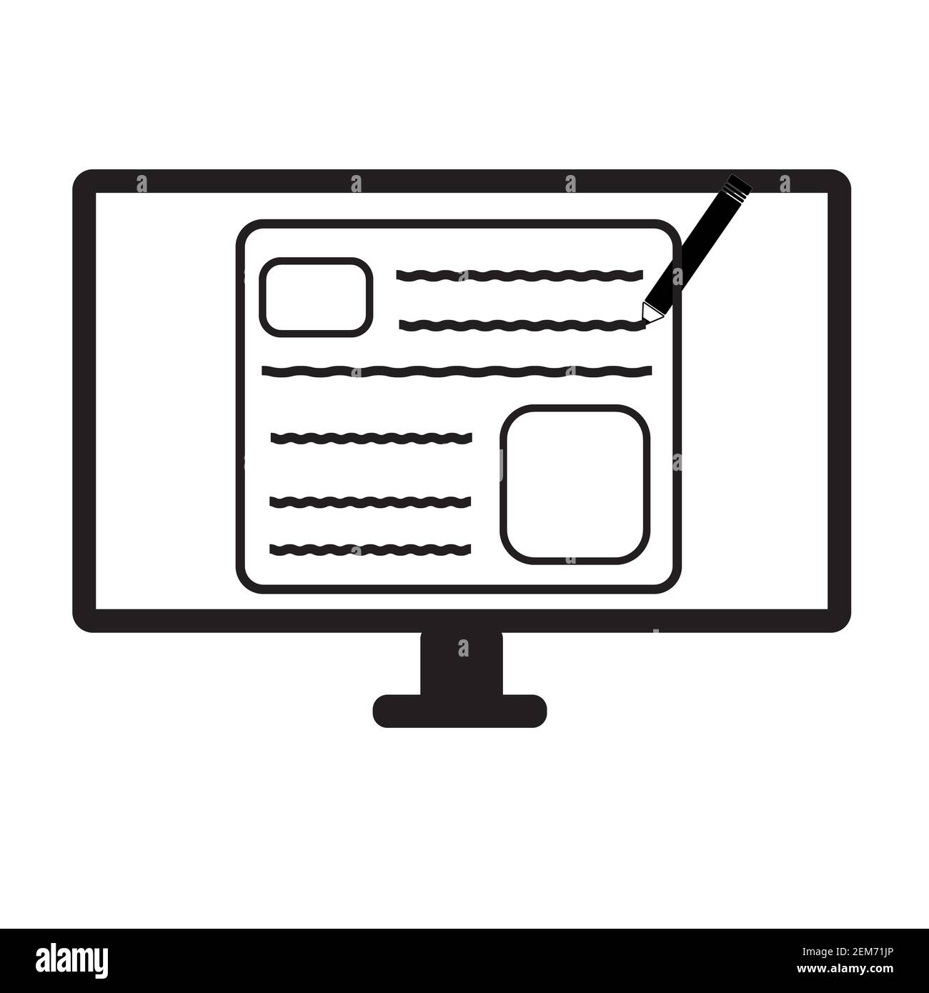 blog icon on white background. flat style. blogging icon for your web ...