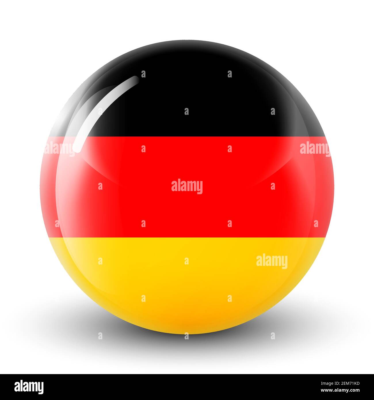 Glass light ball with flag of Germany. Round sphere, template icon ...