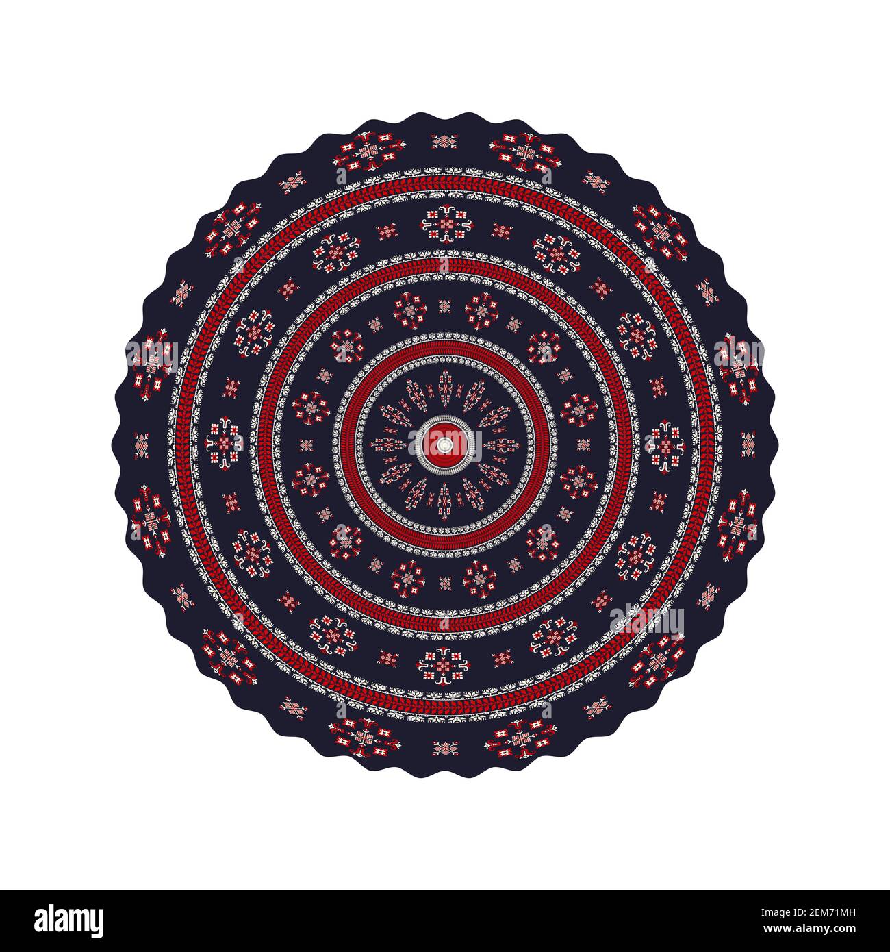 Traditional Romanian round decorative element, vector template Stock ...