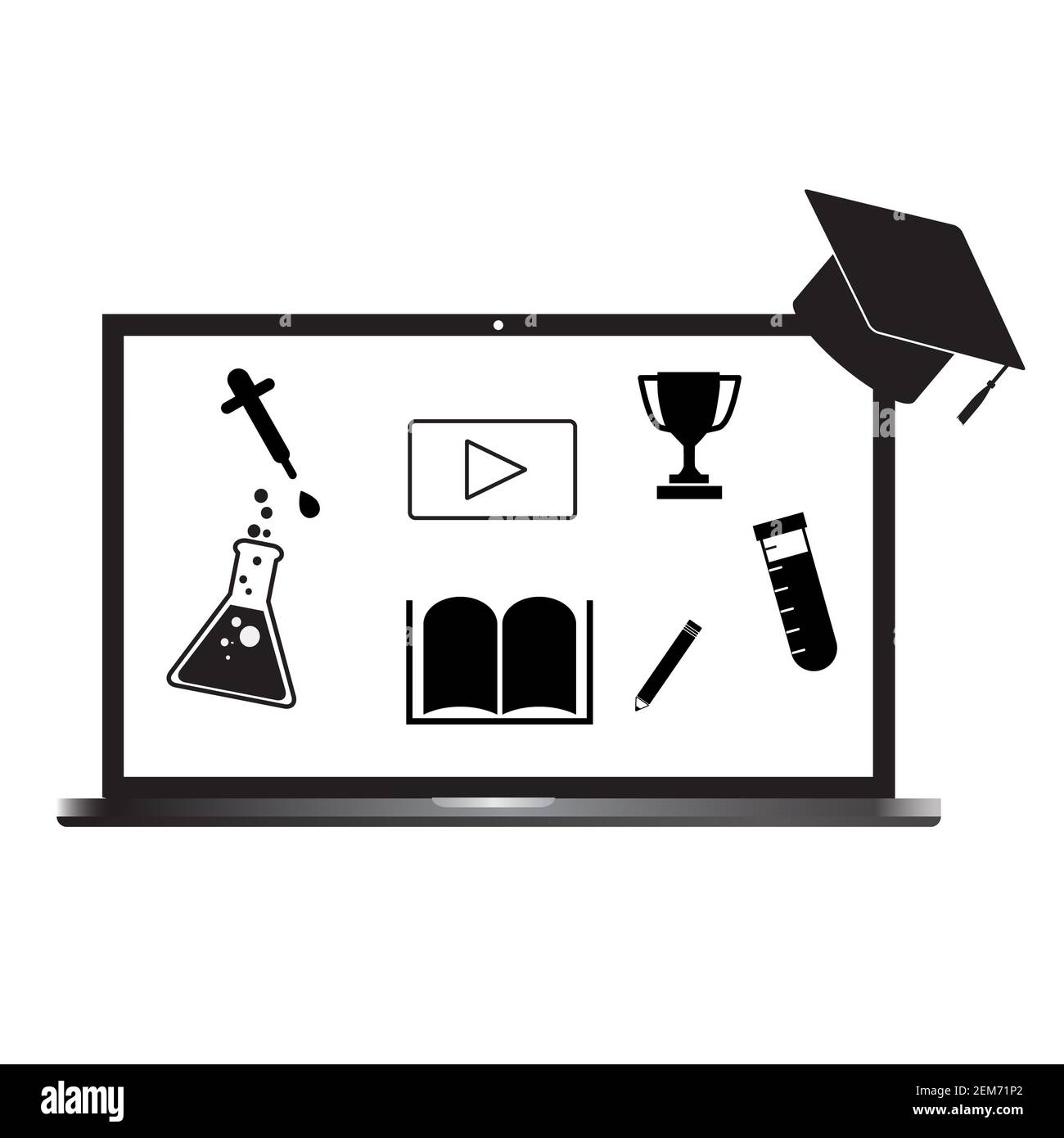 online education icon on white background. flat style. elearning ...