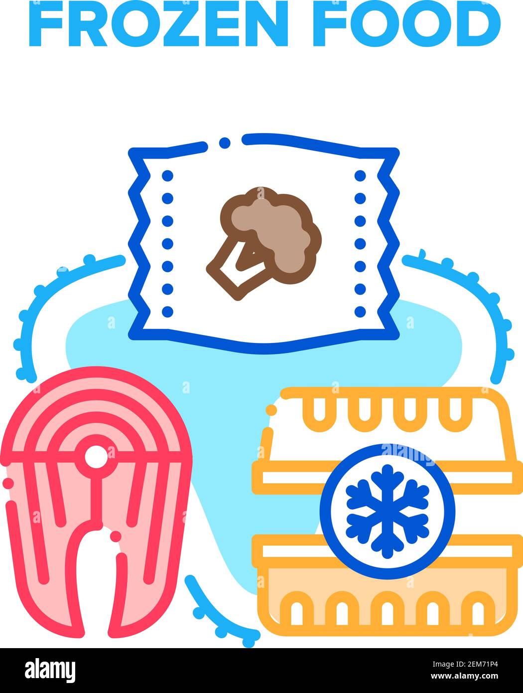 Frozen Food Vector Concept Color Illustration Stock Vector Image & Art ...