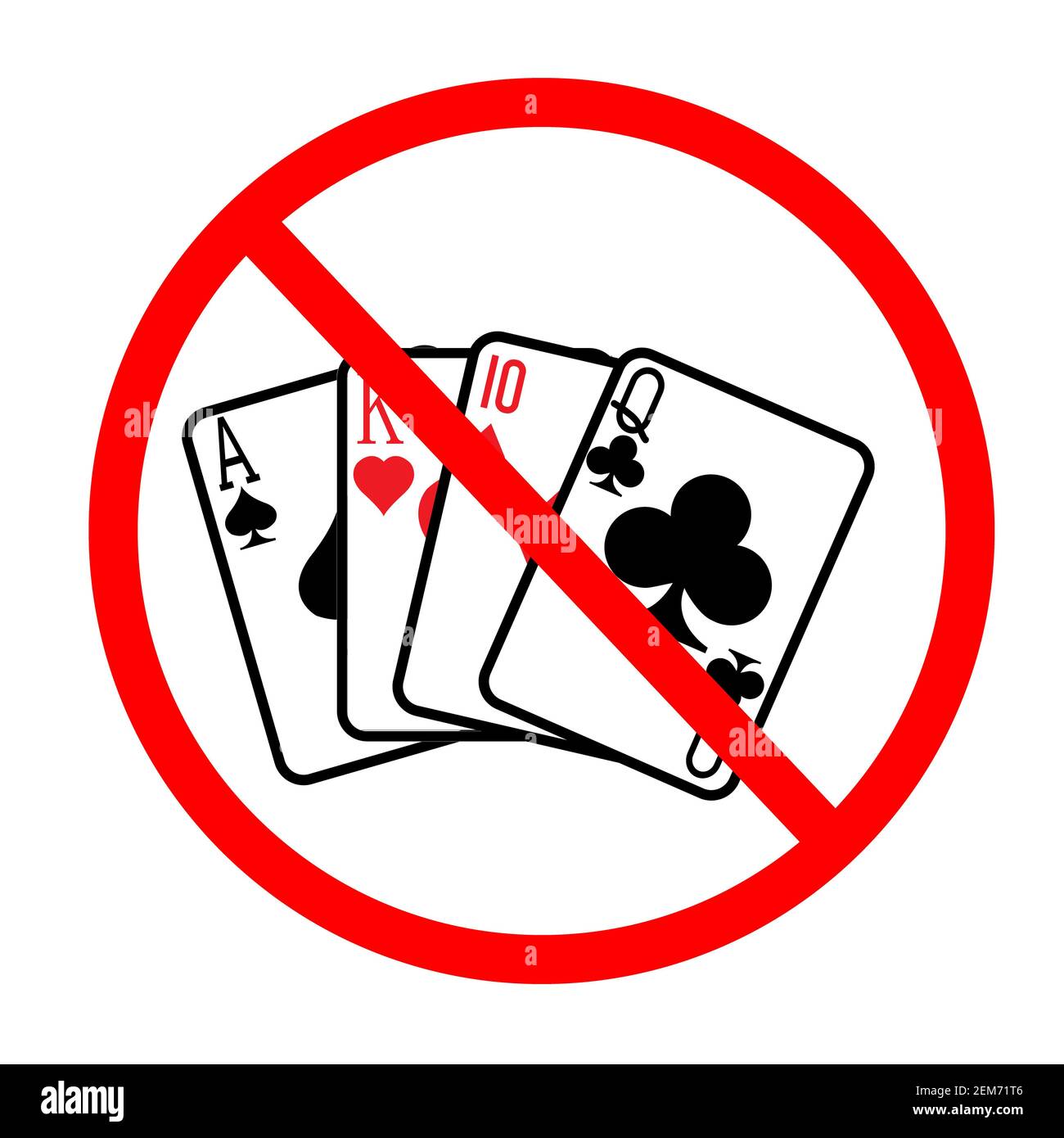 gamble prohibition icon on white background. flat style. gambling ...