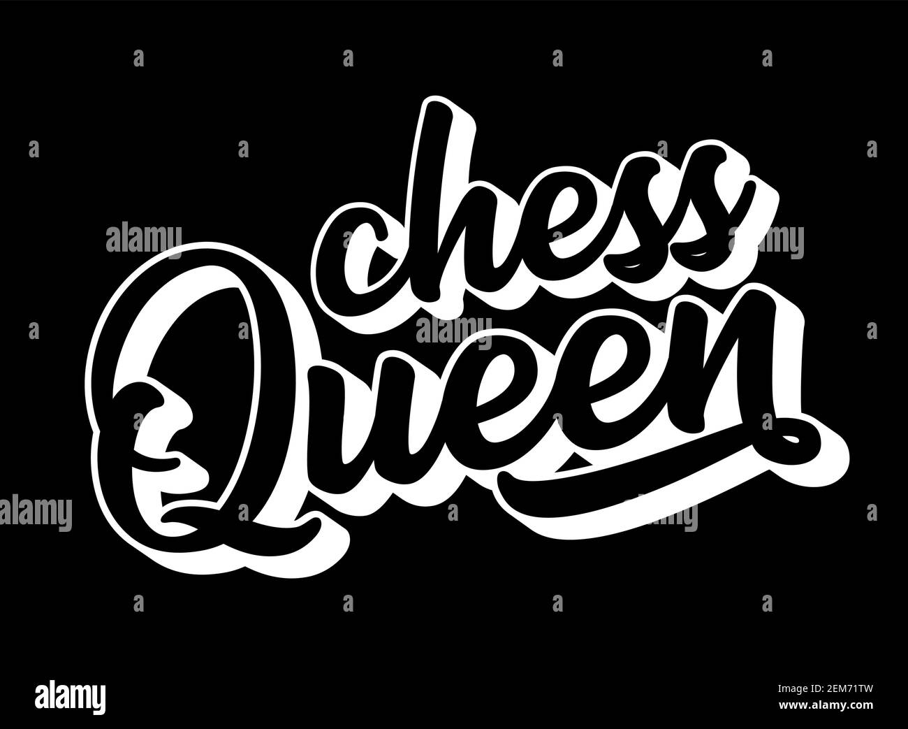 Hand sketched CHESS QUEEN quote as ad, web banner. Lettering for poster ...