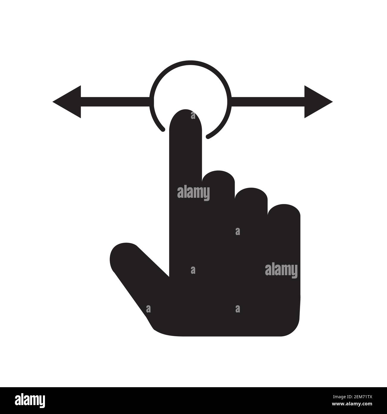 gesture touch slide icon on white background. flat style. hand swipe ...