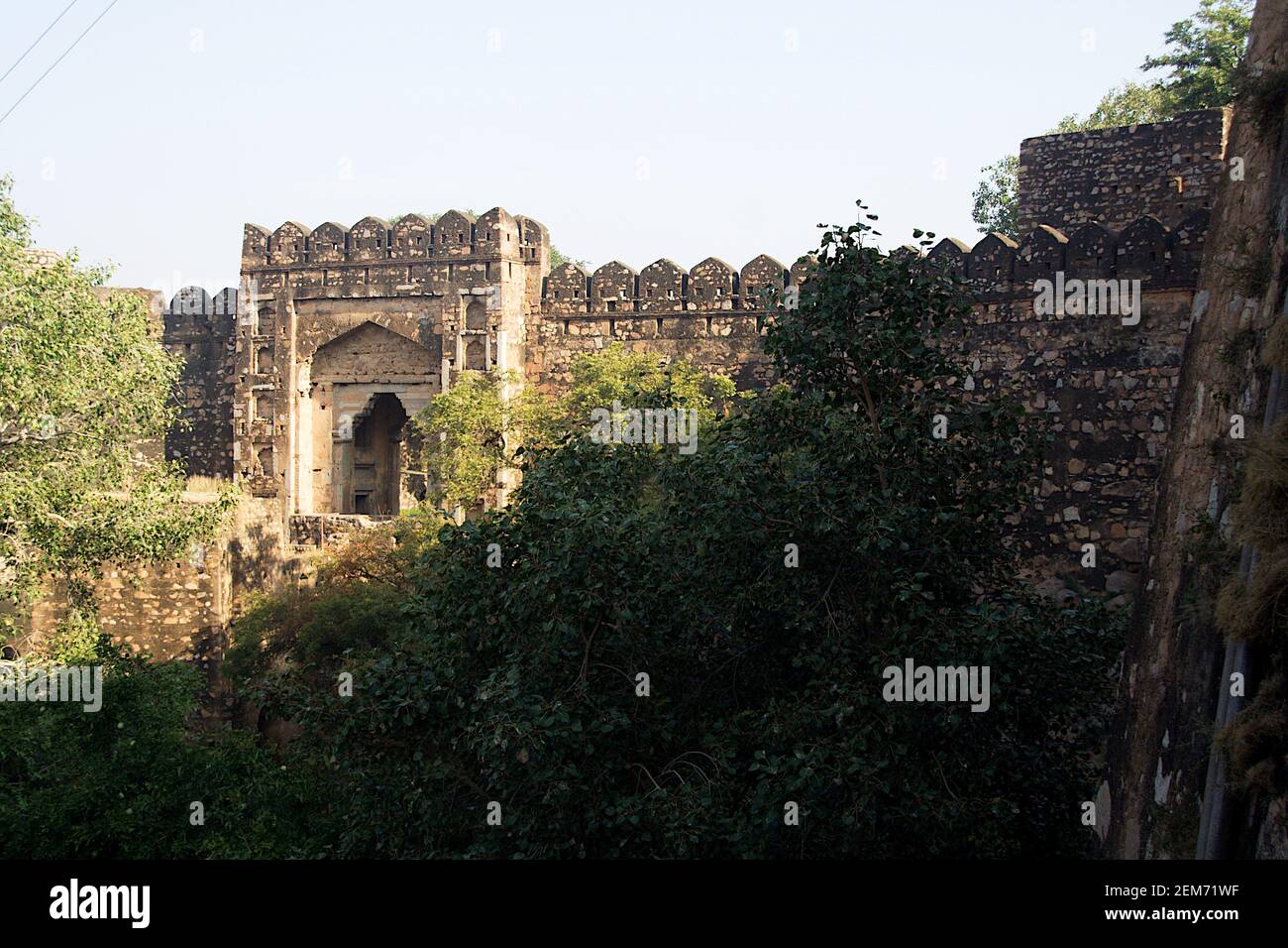 View of gate on mighty walls of Jhansi Fort in Jhansi, Uttar Pradesh ...