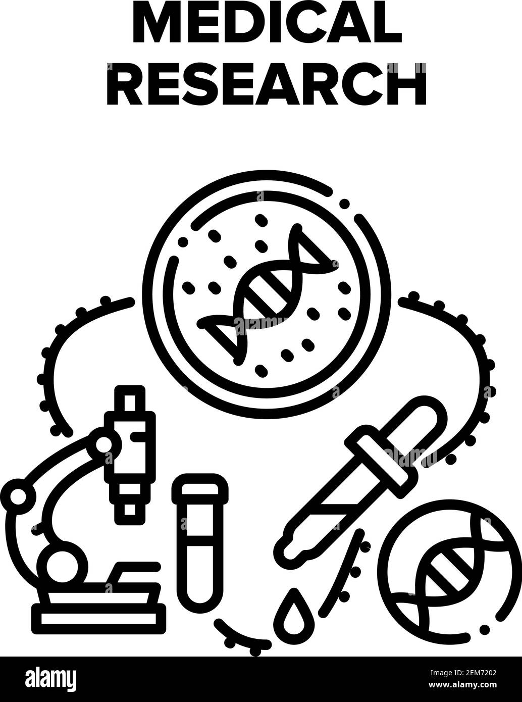 Medical Research Vector Black Illustrations Stock Vector Image & Art ...