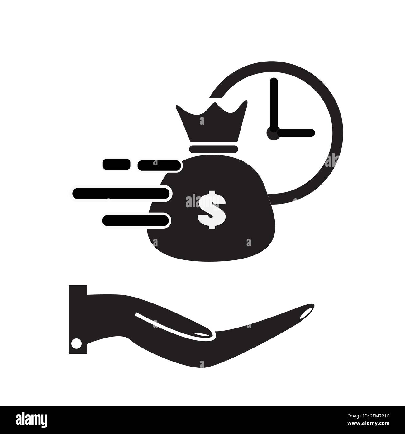 quick and easy loan icon on white background. flat style. fast money ...