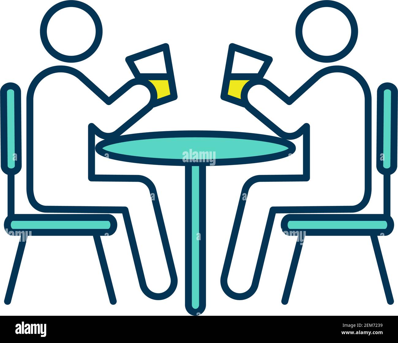 Couple in restaurant drinking Stock Vector Images - Alamy