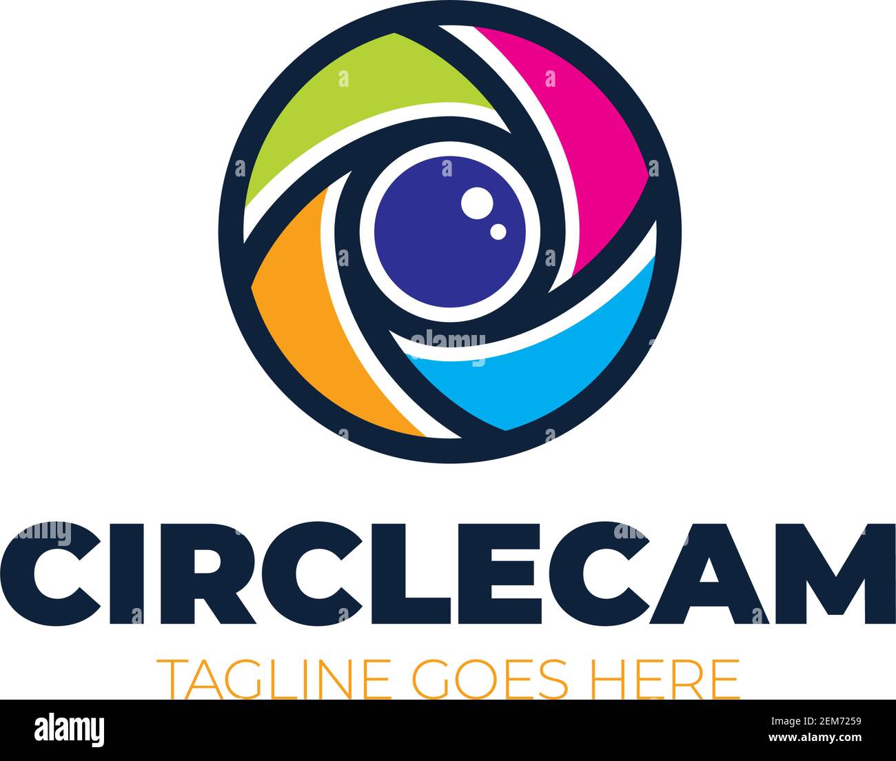 Circle Camera Eye vector Logo Design Template. Cctv, video monitoring ...