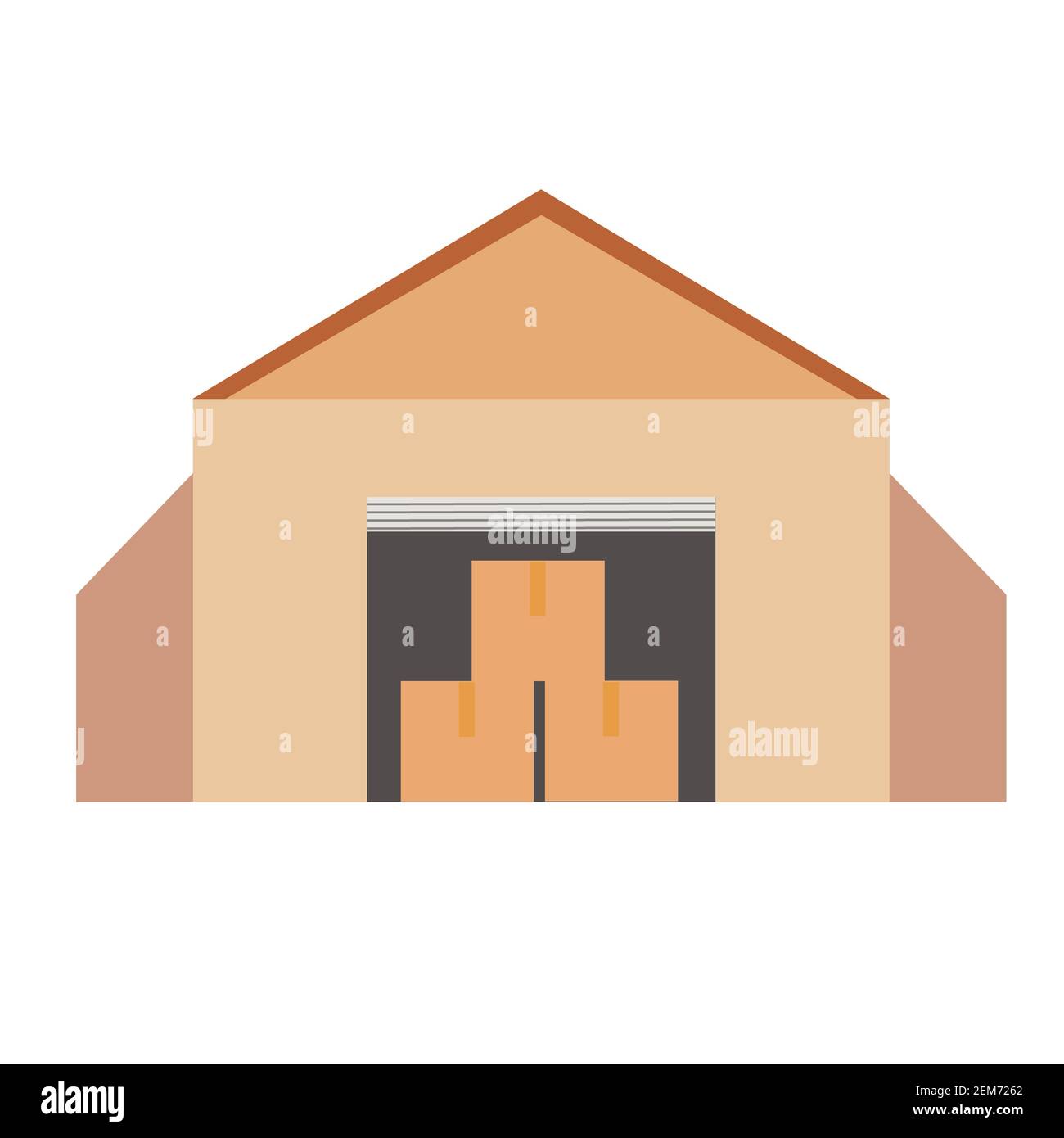warehouse building icon on white background. flat style. industrial ...