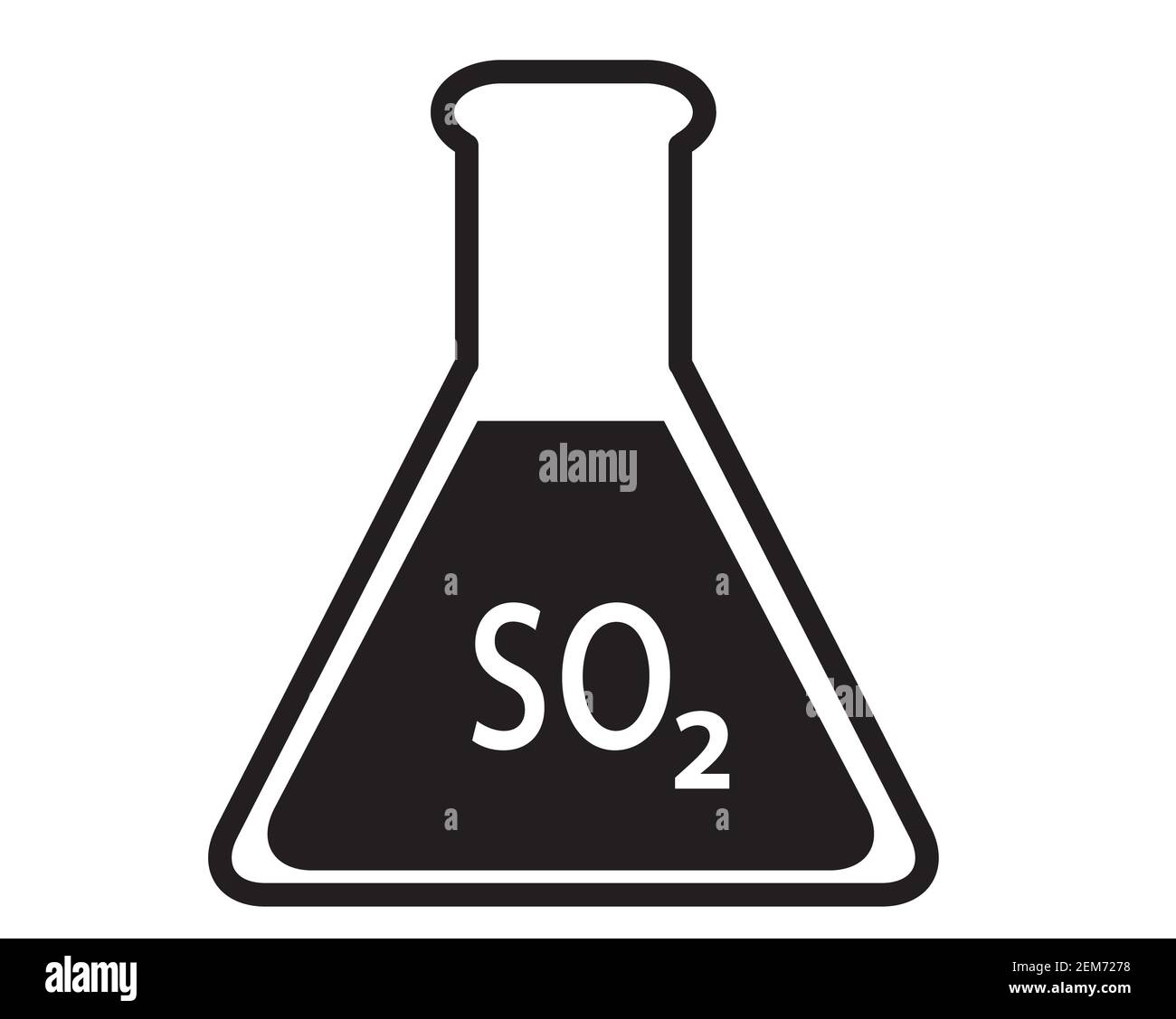 sulfur dioxide flask icon on white background. flat style. sulfur ...