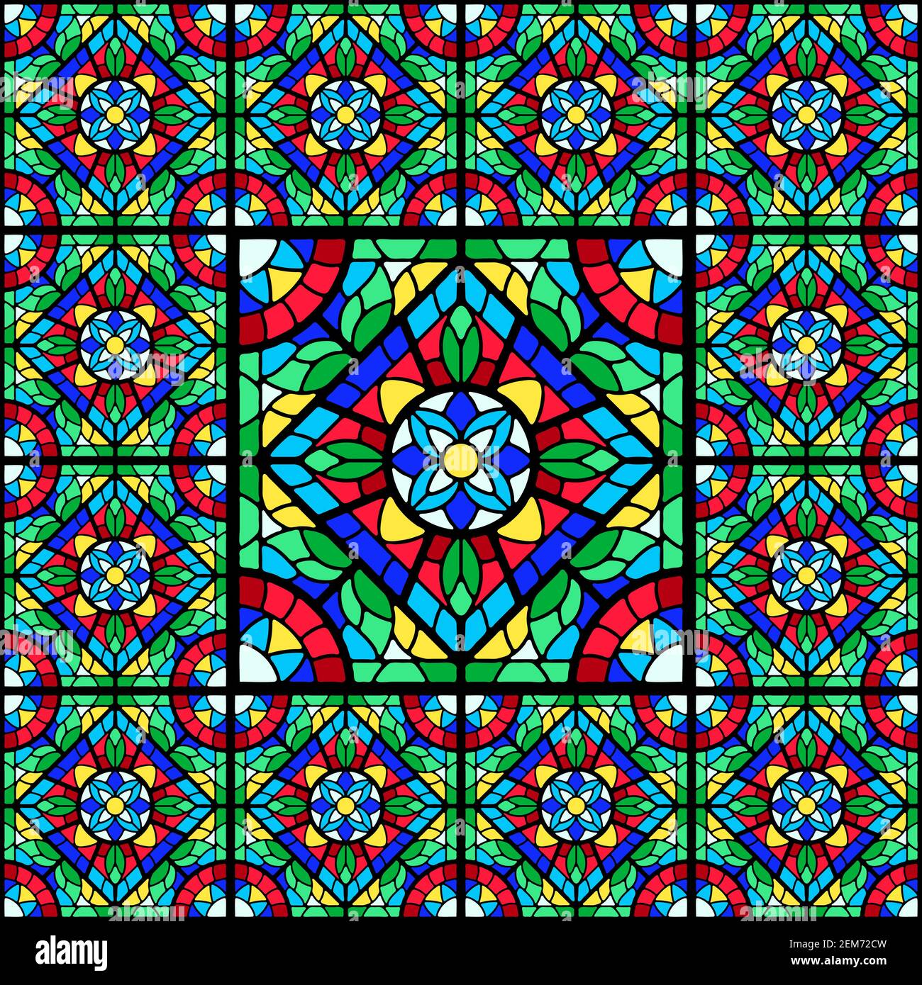 Stained-glass window with colored piece Stock Vector Image & Art - Alamy