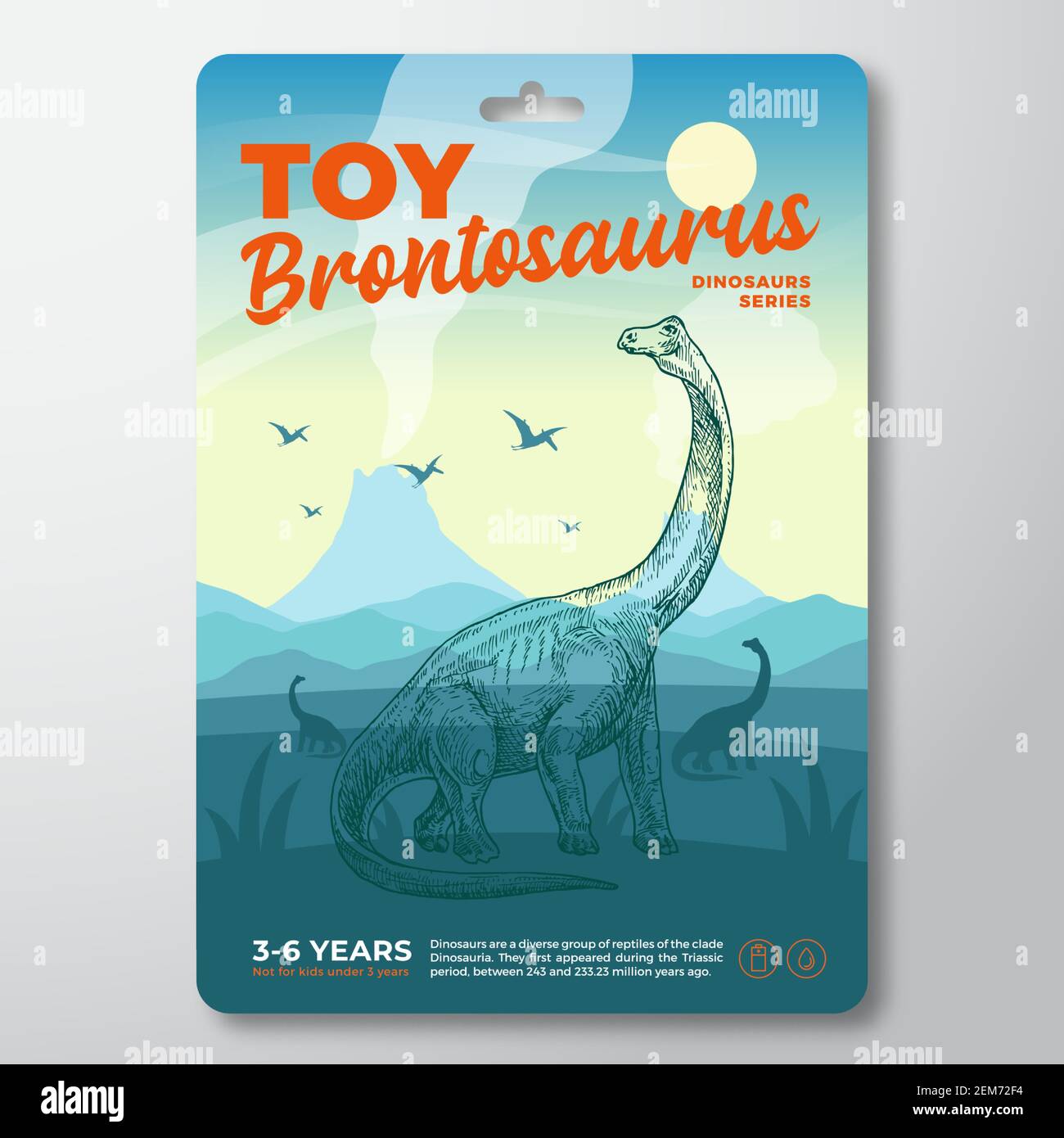 Toy Dinosaur Label Template. Abstract Vector Packaging Design Layout ...